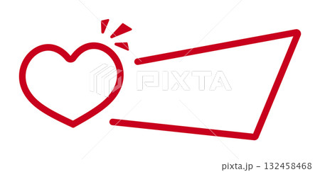 Red heart and angular shape with lines and...のイラスト素材 [132458468] - PIXTA