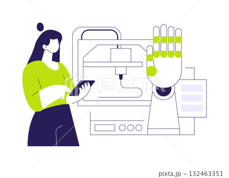 3D printed bionic hand isolated cartoon vector...のイラスト素材 [132463351 ...