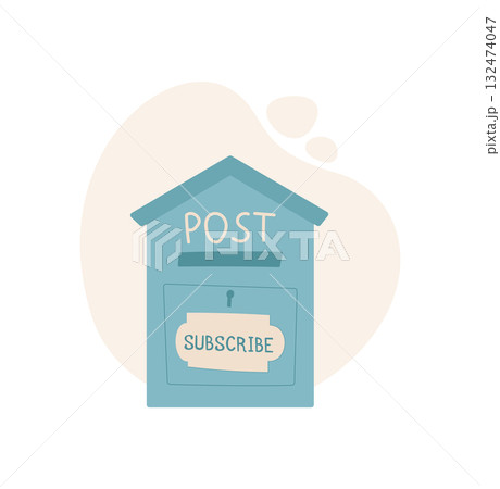 Cartoon mailbox and postbox with a subscribe...のイラスト素材 [132474047] - PIXTA
