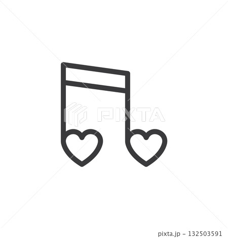 Musical note heart iconのイラスト素材 [132503591] - PIXTA