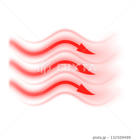 Curved red arrows indicating the direction of...のイラスト素材 [132509499] - PIXTA