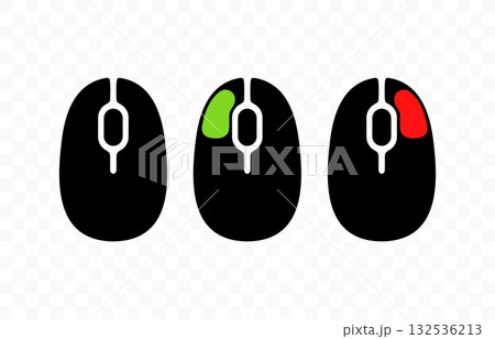 Computer mouse, clicking, mouse click, graphic...のイラスト素材 [132536213 ...