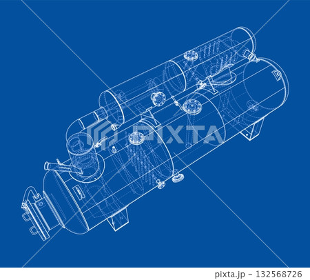 Industrial Equipment Blueprint. Vectorのイラスト素材 [132568726] - PIXTA