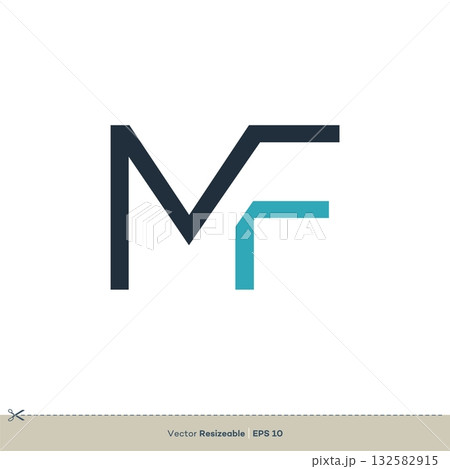 M F Letter Icon Vector Logo Template...のイラスト素材 [132582915] - PIXTA