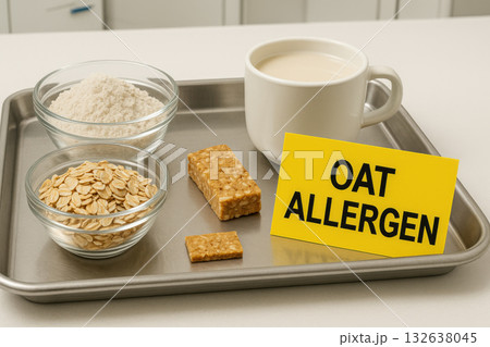 Cautionary display of an oat allergen warning...のイラスト素材 [132638045] - PIXTA
