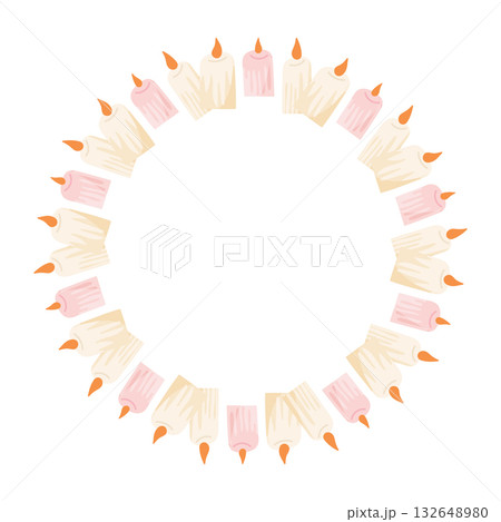 Round candle frame with space for text in...のイラスト素材 [132648980] - PIXTA