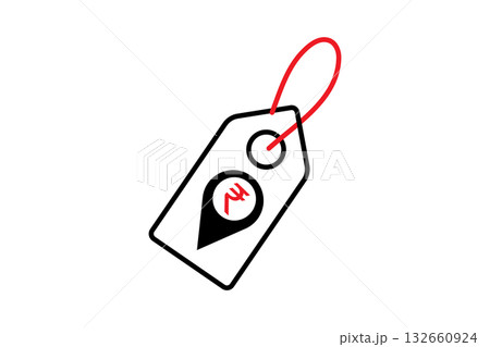 Price Tag with Indian Rupee Sign Location Icon.のイラスト素材 [132660924] - PIXTA