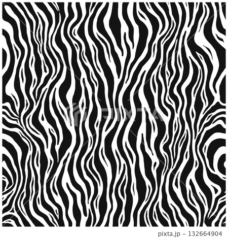 Detailed black and white zebra print with...のイラスト素材 [132664904] - PIXTA