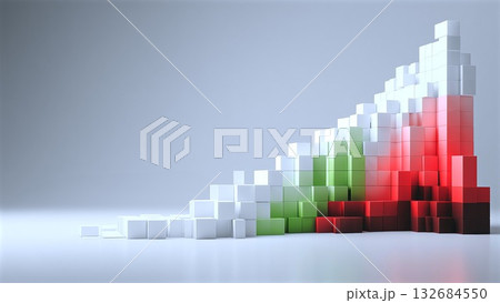 Abstract bar chart showing growth and decline,...のイラスト素材 [132684550 ...