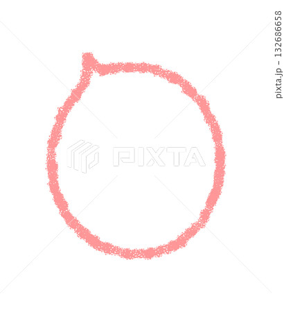 Chalk hand drawn fluid speech balloon with...のイラスト素材 [132686658] - PIXTA