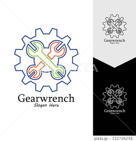 Gearwrench vector icon background templateのイラスト素材 [132726258] - PIXTA