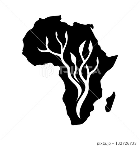 Bold Painted Abstract African Continent Design...のイラスト素材 [132726735 ...