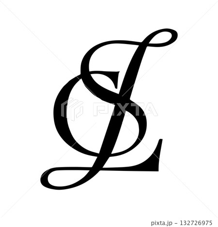 Black CL Symbol Within Linear Frame Showing...のイラスト素材 [132726975] - PIXTA