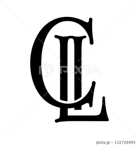 Simple Black CL Symbol Showing Clean Lines and...のイラスト素材 [132726995 ...