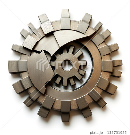 Fragmented Gear Ridges in Subdued Metallic Tonesのイラスト素材 [132731925] - PIXTA