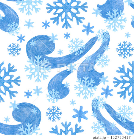 The seamless dynamic snowstorm pattern is...のイラスト素材 [132733417] - PIXTA