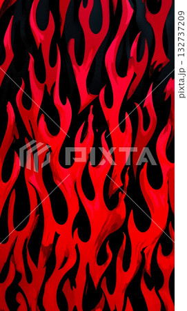 A red and black background with red flamesのイラスト素材 [132737209] - PIXTA
