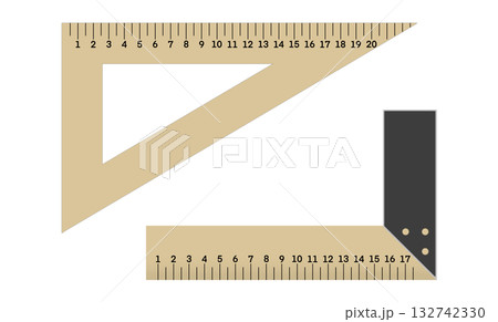 Flat illustration of two measuring triangles,...のイラスト素材 [132742330] - PIXTA