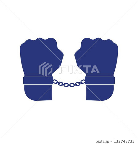 handcuffs icon design. criminal arrest sign and...のイラスト素材 [132745733 ...