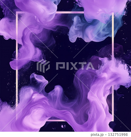 Splash and painting theme background on square...のイラスト素材 [132751998 ...