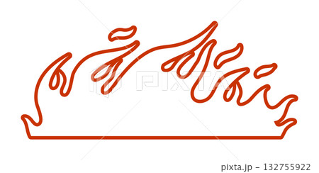 Abstract flames with flowing lines on white...のイラスト素材 [132755922] - PIXTA