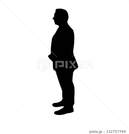a man standing body silhouette vectorのイラスト素材 [132757744] - PIXTA