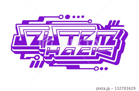 Computer system hack and technology vintage Y2K...のイラスト素材 [132781629 ...