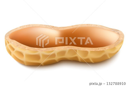 Peanut shell isolated on white background side...のイラスト素材 [132788910 ...