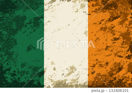 Irish flag brush stroke grunge style...のイラスト素材 [132806101] - PIXTA