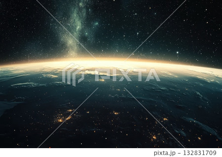 Hyper Realistic Celestial View of the Milky Way...のイラスト素材 [132831709 ...