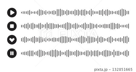 Voice message waveform icons set. Minimal...のイラスト素材 [132851665] - PIXTA