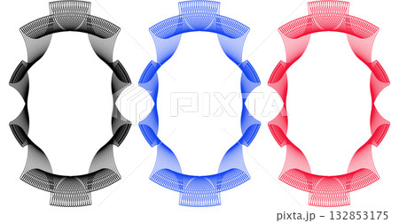 Set of blue, red and black line frames with...のイラスト素材 [132853175] - PIXTA