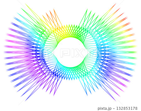 Simple rainbow line frames with double stroke....のイラスト素材 [132853178 ...