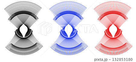 Set of blue, red and black line frames with...のイラスト素材 [132853180] - PIXTA