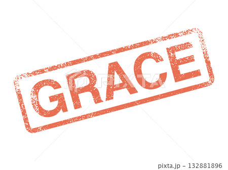 Embossed orange GRACE word stamp for spiritual...のイラスト素材 [132881896 ...