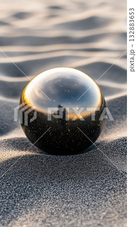 Surreal still life with metallic sphere on...のイラスト素材 [132883653] - PIXTA