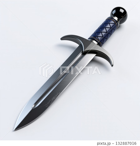 Silver dagger with blue handle and black pommel.のイラスト素材 [132887016] - PIXTA