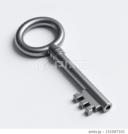 Silver key with circular ring and intricate...のイラスト素材 [132887101] - PIXTA