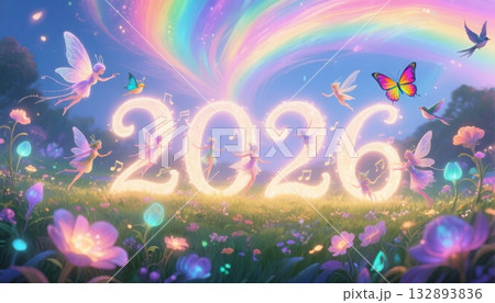 Enchanted 2026 New Year Celebration with...のイラスト素材 [132893836] - PIXTA