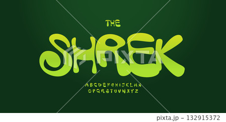 Green bounce alphabet, funky jelly letters,...のイラスト素材 [132915372] - PIXTA