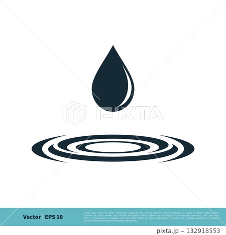 Drop Water Icon Vector Logo Template...のイラスト素材 [132918553] - PIXTA