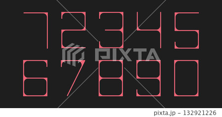 alphabet and numbers, line minimalistic font...のイラスト素材 [132921226] - PIXTA
