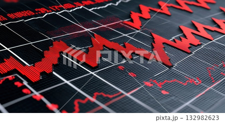 Stock market trends show significant decline in...のイラスト素材 [132982623 ...