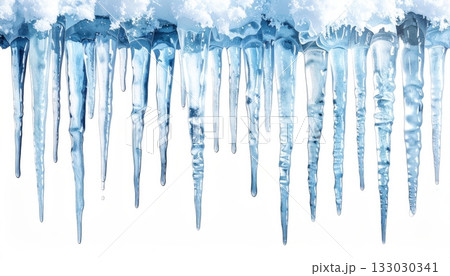 Sharp ice crystals on a clear blue background...のイラスト素材 [133030341] - PIXTA