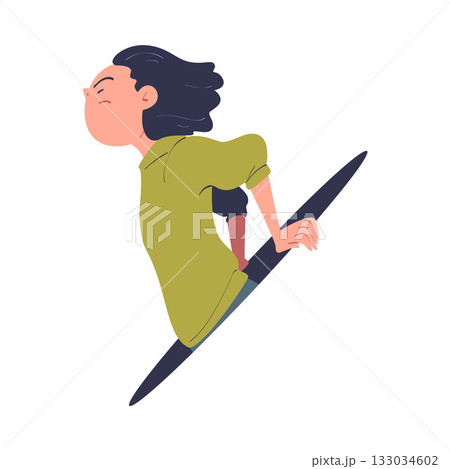Woman Character Jumping Through Portal Enter...のイラスト素材 [133034602] - PIXTA