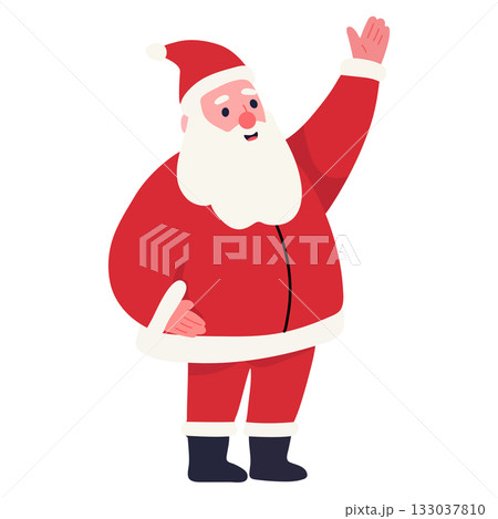Santa Claus waving his hand. Vector...のイラスト素材 [133037810] - PIXTA