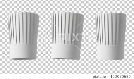 White tall chef hat toque blanche in three...のイラスト素材 [133080680] - PIXTA
