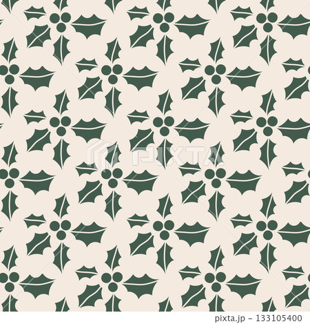 Light Holly Leaves Seamless Patternのイラスト素材 [133105400] - PIXTA