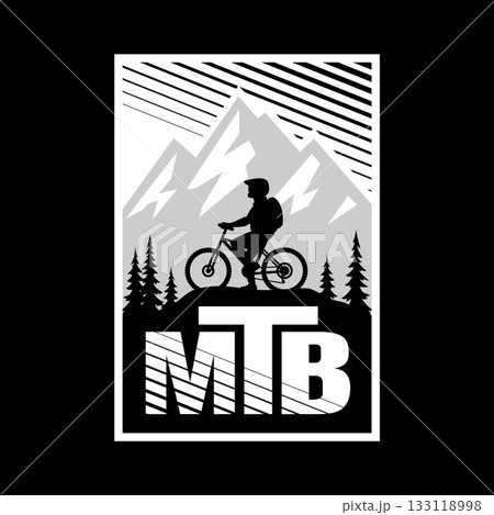 MTB. Mountain bike logo, emblem on dark...のイラスト素材 [133118998] - PIXTA