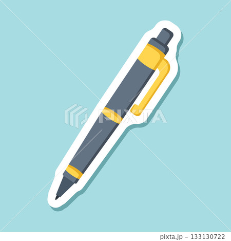 Ballpoint pen sticker icon in flat style....のイラスト素材 [133130722] - PIXTA